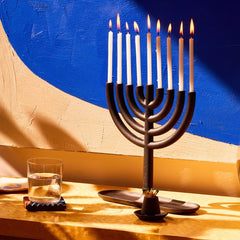 Modern Cast Iron Black Menorah at DLK – Design Life Kids