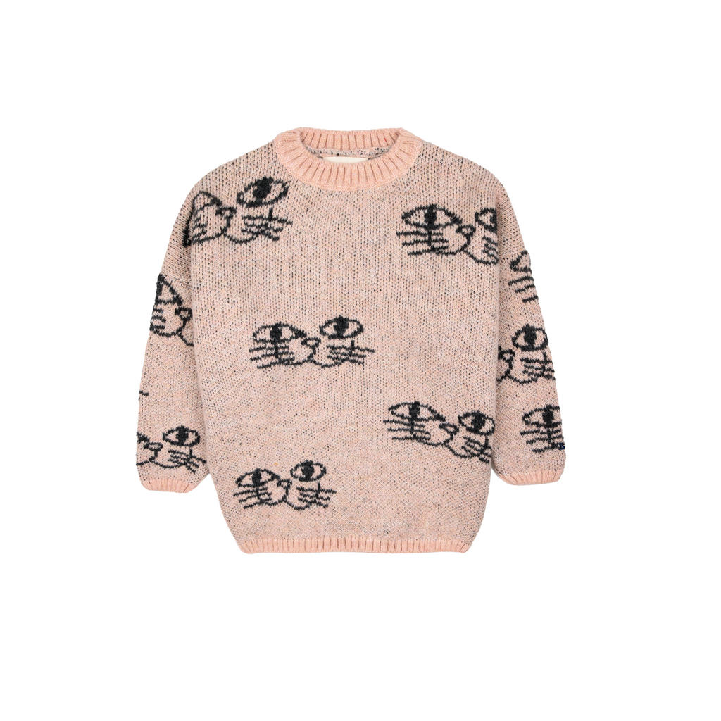 Bobo Choses Cat All Over Jacquard Sweater for kids on DLK – Design Life ...