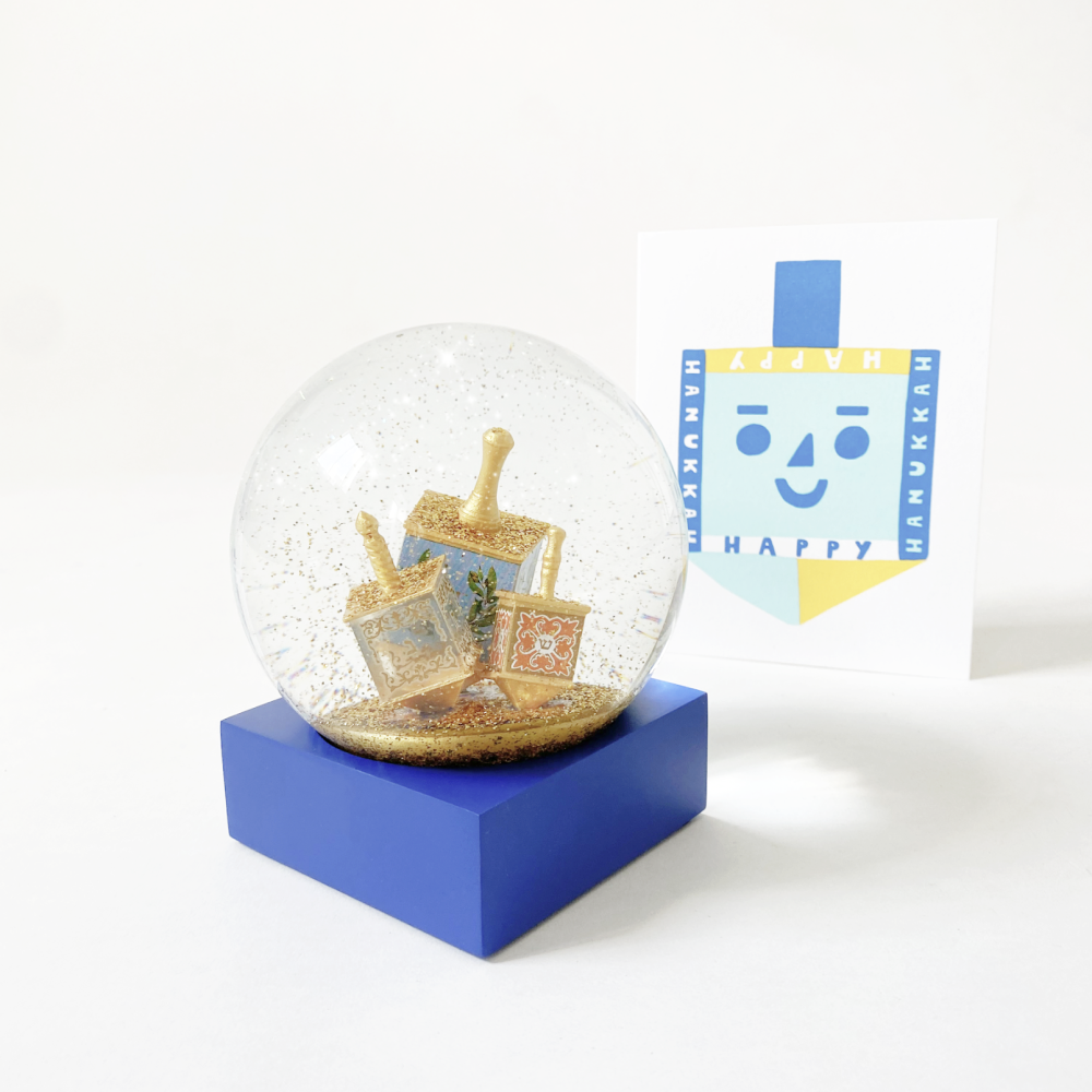 Dreidel Snow Globe for Hanukkah and holiday gifts at DLK – Design Life Kids