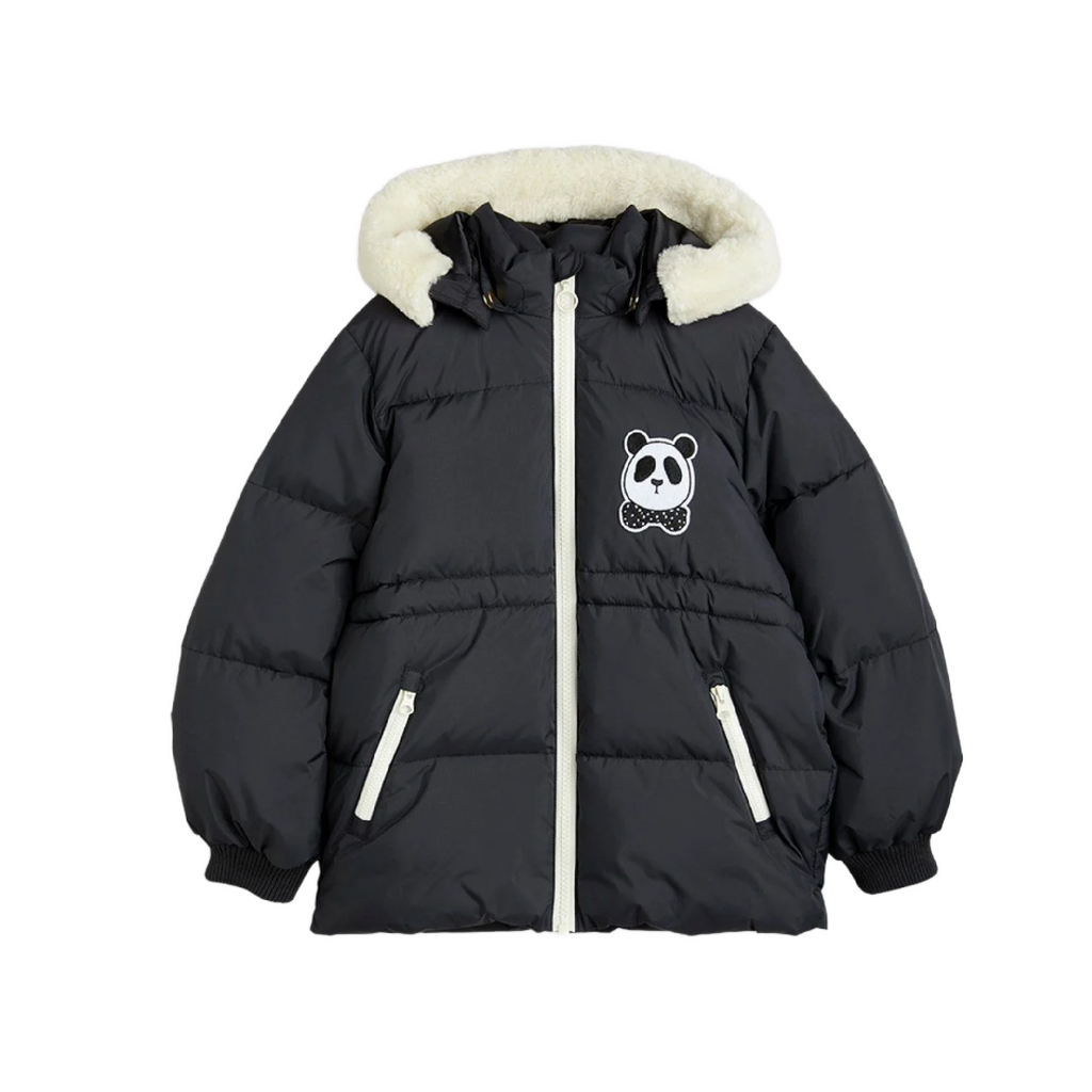 Mini Rodini Kids Panda Hooded Puffer Coat at Design Life Kids