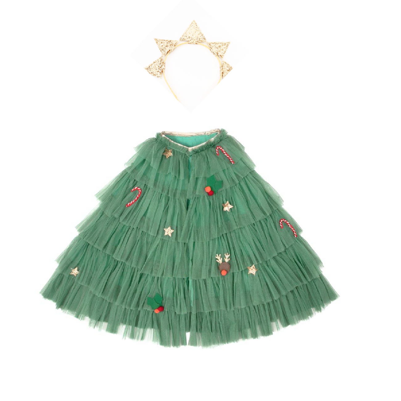 Beautiful Tulle Christmas Tree Cape Dress Up on Design Life Kids