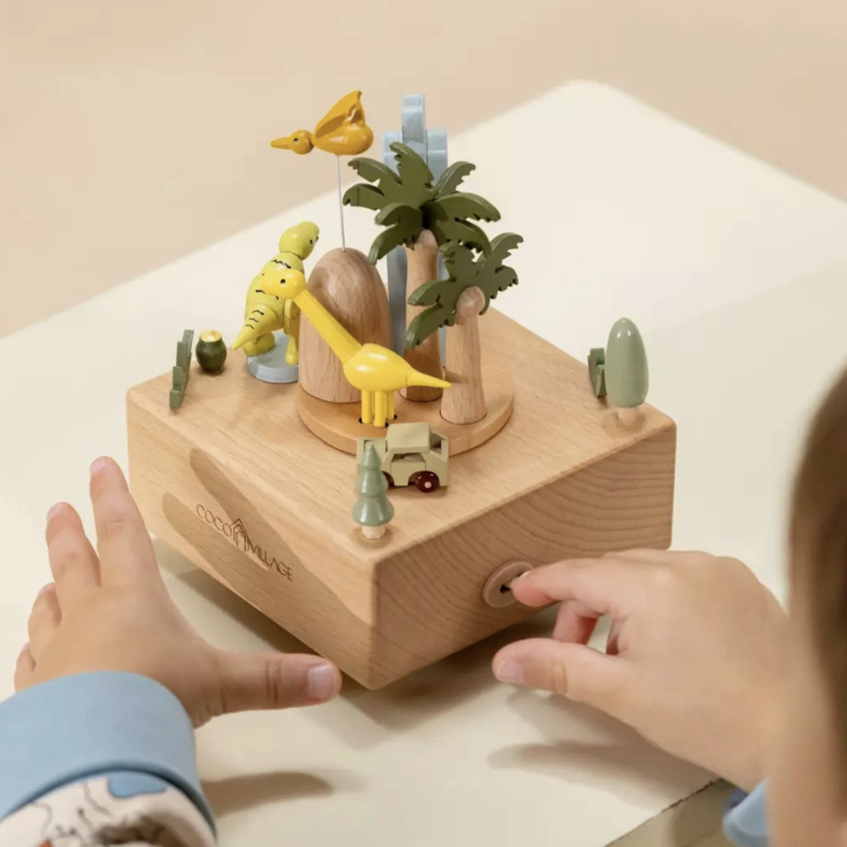 Beautiful Dinosaur Wooden Music Box on Design Life Kids