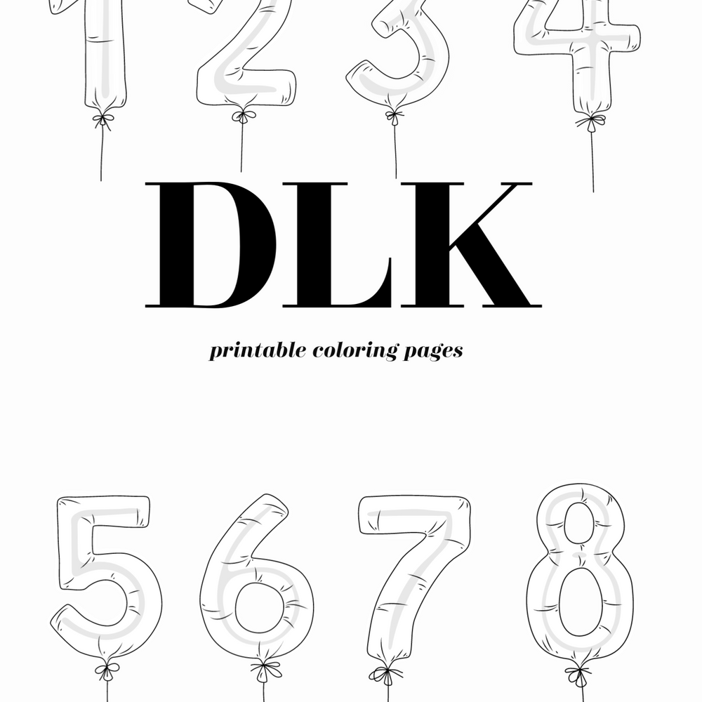 Balloon Numbers Coloring Book – Design Life Kids