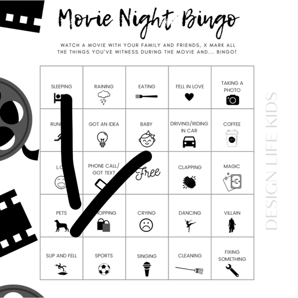 Free Printable - Movie Night Bingo – Design Life Kids