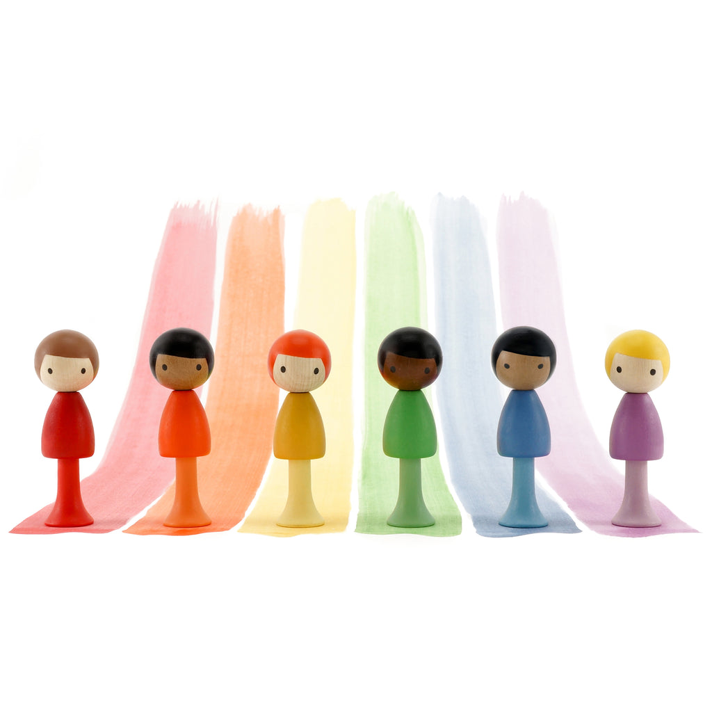 Beautiful Rainbow Colored Dolls on Design Life Kids