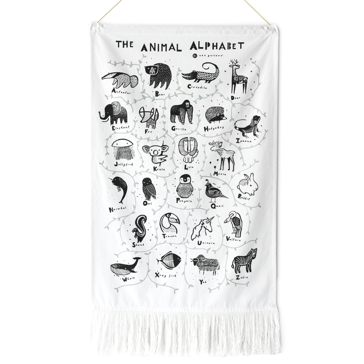 Wee Gallery Animal Alphabet Wall Hanging on DLK – Design Life Kids
