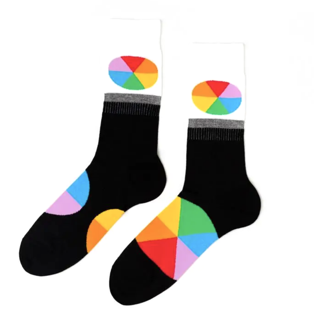 Color Wheel Crew Socks for Adults on DLK – Design Life Kids