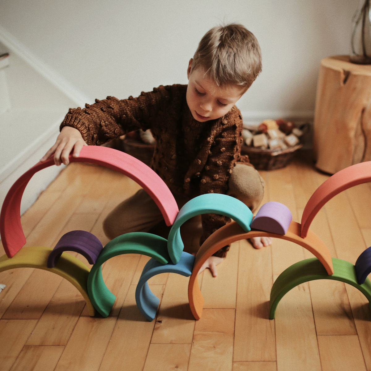 Large Rainbow Wooden Arches Set – Design Life Kids