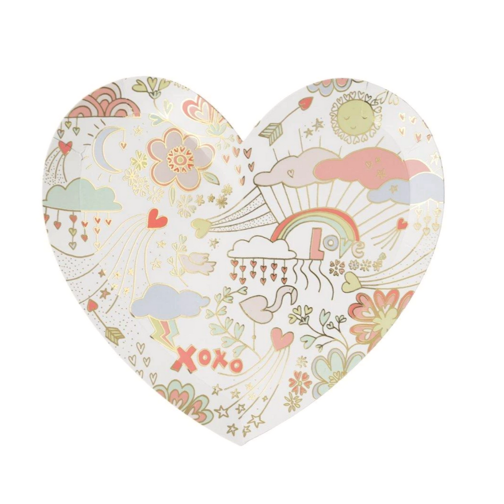 Doodle Heart Party Plates – Design Life Kids