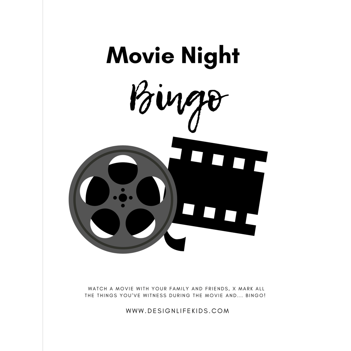 Free Printable - Movie Night Bingo – Design Life Kids