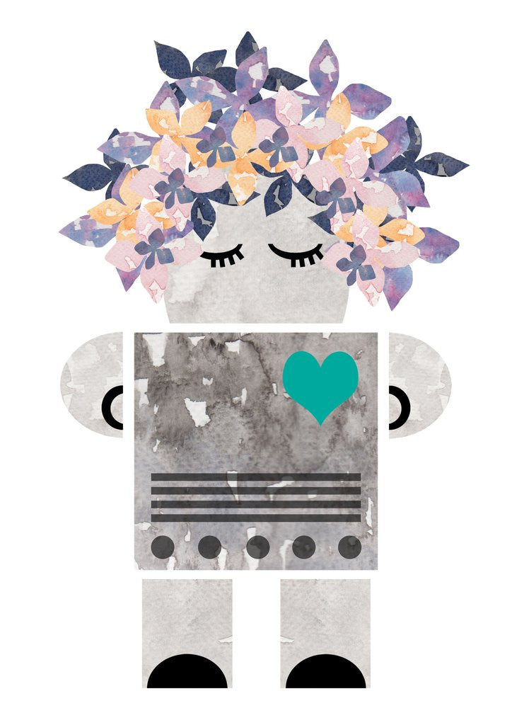 Flower Robot Print for kids rooms on DLK – Design Life Kids