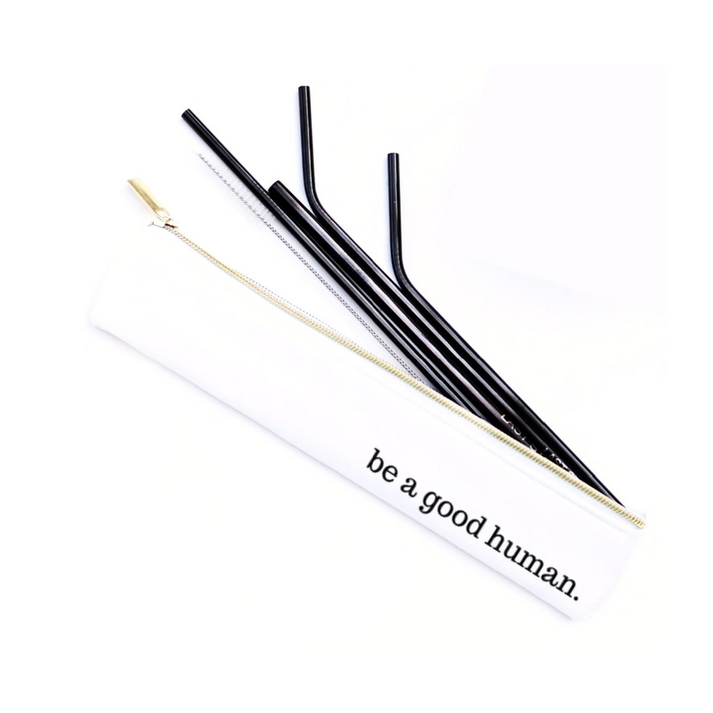 Metal Straw Be A Good Human Set – Design Life Kids