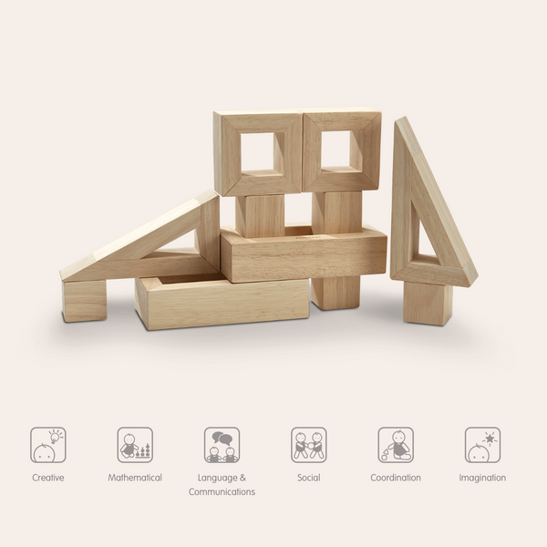 Plan Toys Beautiful Wooden Hollow Building Blocks for Kids – Design ...