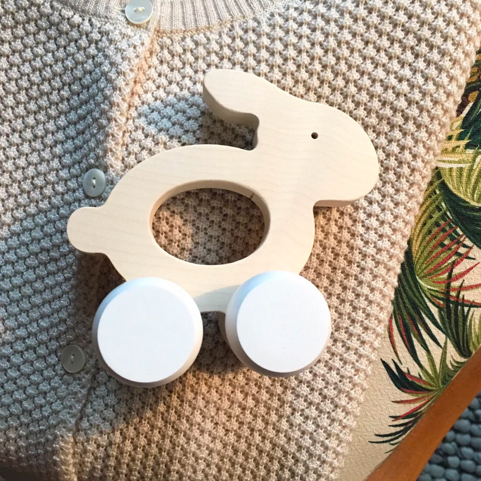 Rolling Wooden Rabbit Toy on Design Life Kids