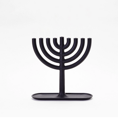 Modern Cast Iron Black Menorah at DLK – Design Life Kids