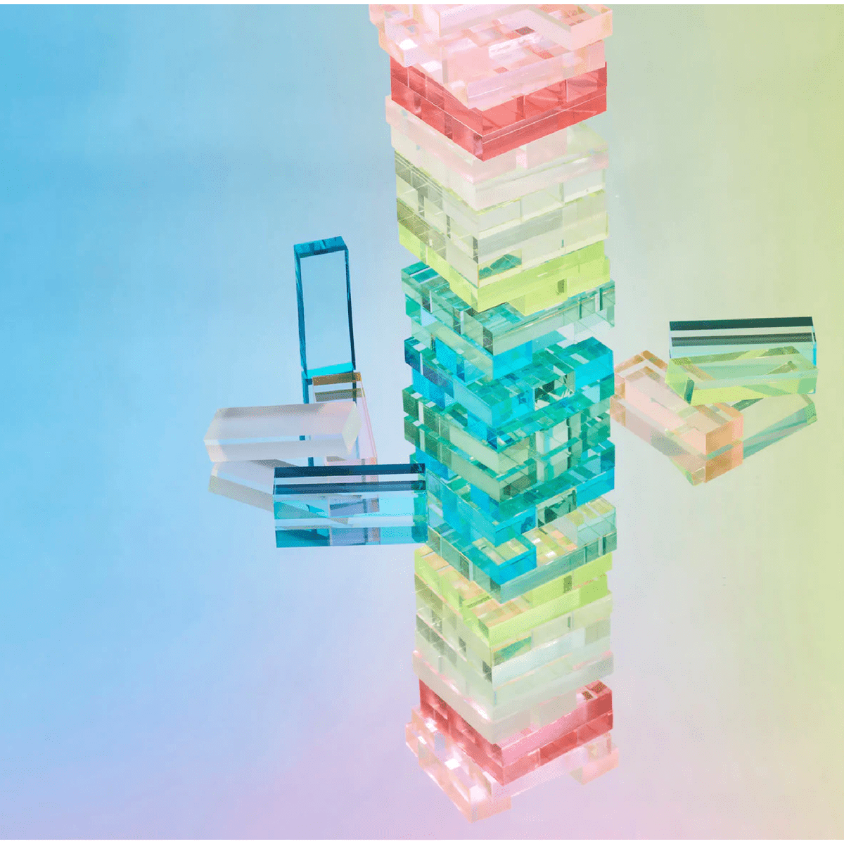 Beautiful Paste Modern Lucite Jumbling Tower Aurora – Design Life Kids