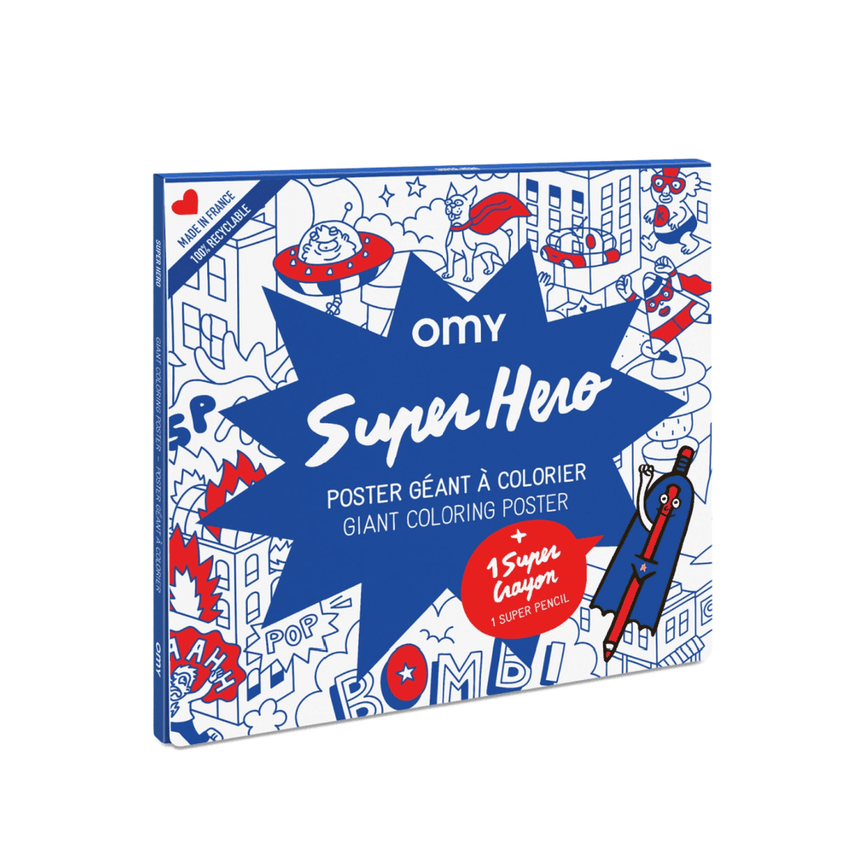 OMY Superhero Coloring Poster on Design Life Kids