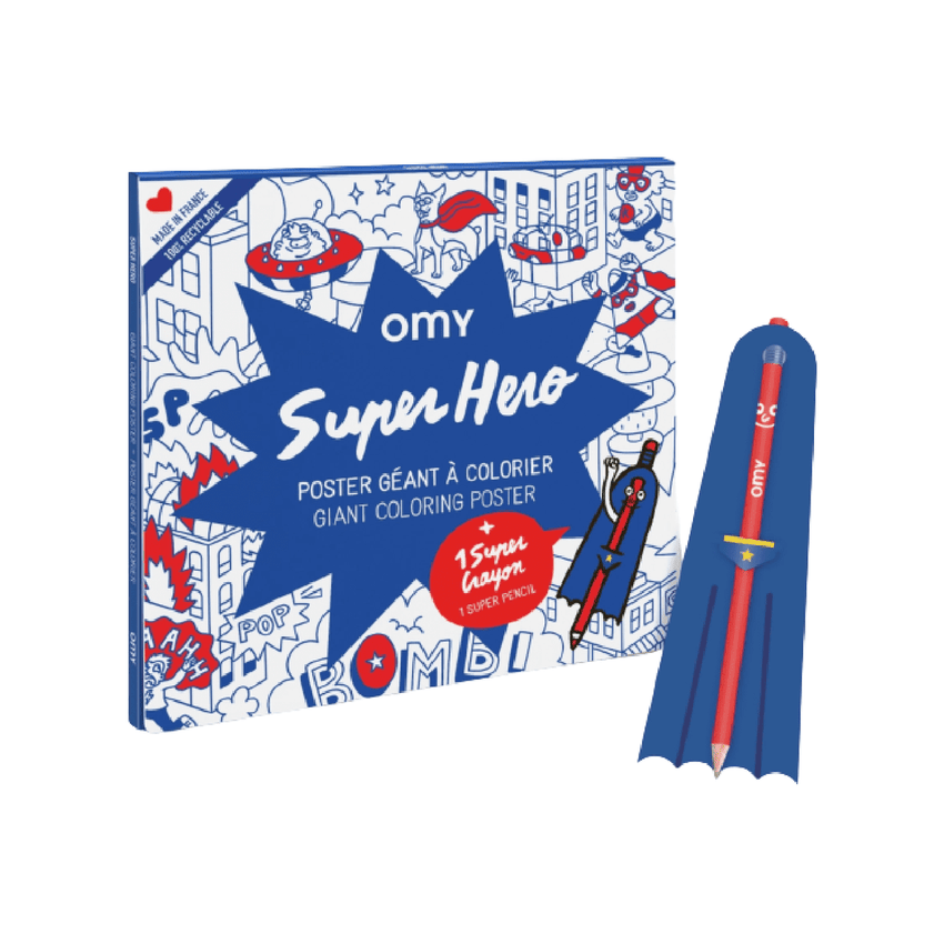 OMY Superhero Coloring Poster on Design Life Kids