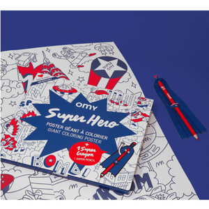 OMY Superhero Coloring Poster on Design Life Kids