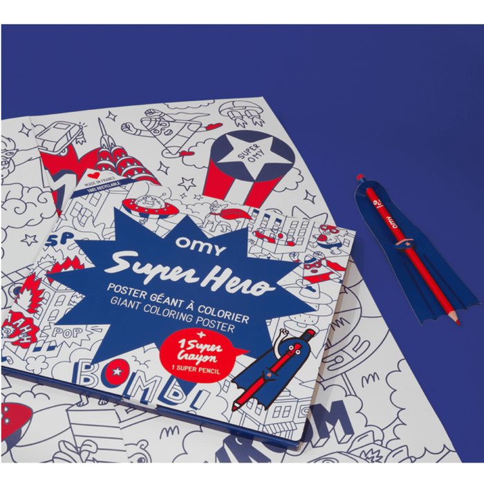 OMY Superhero Coloring Poster on Design Life Kids