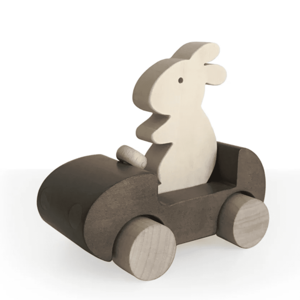 Handmade Wooden Bunny Shaped Car on Design Life Kids
